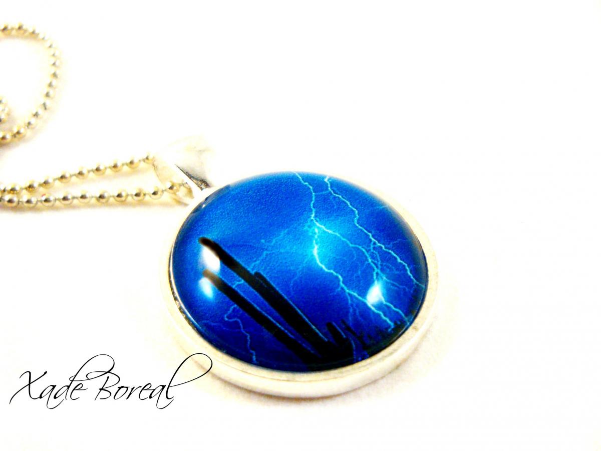 Thunderstorm Glass Pendant Necklace on Luulla