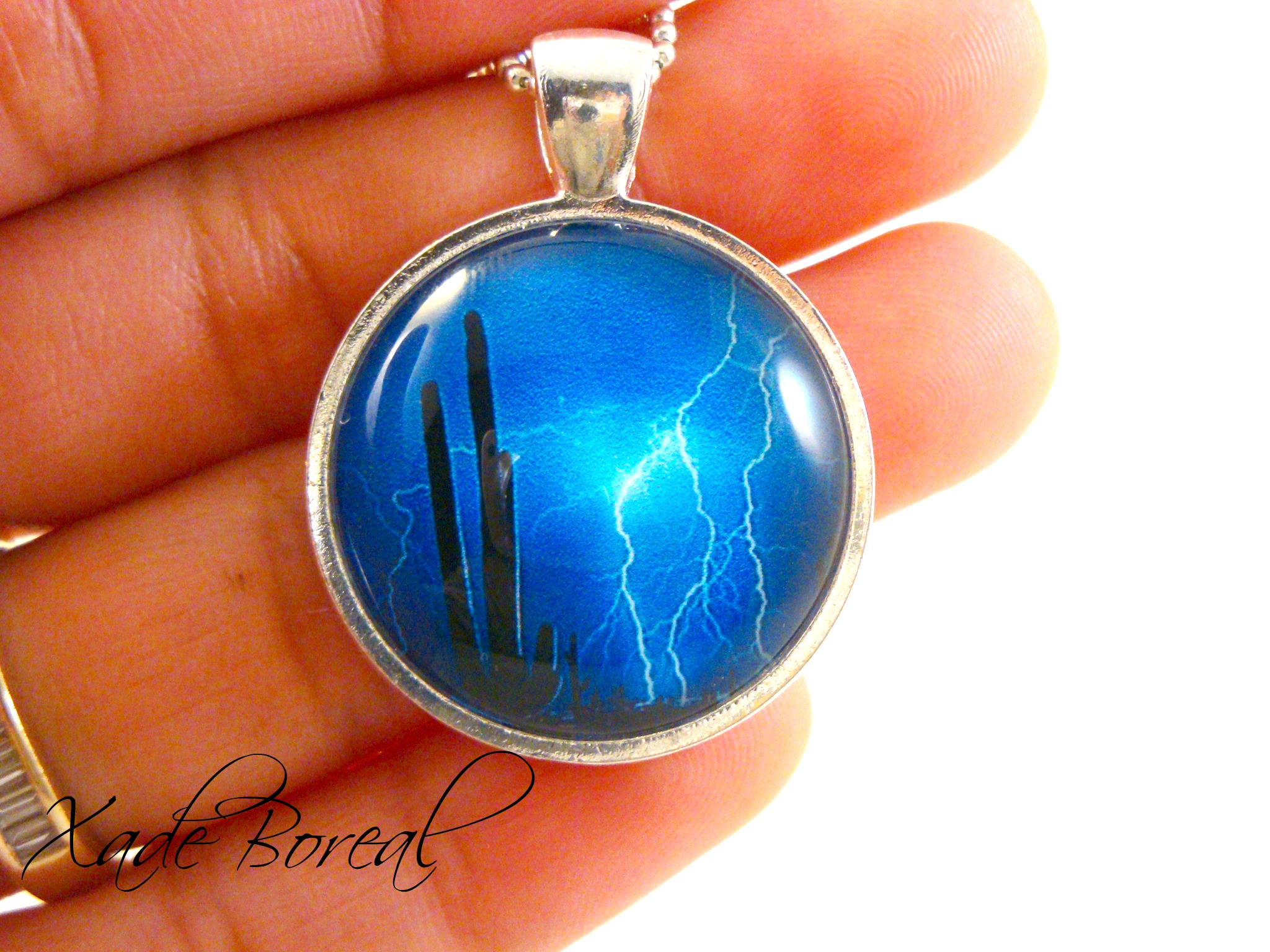 Thunderstorm Glass Pendant Necklace on Luulla